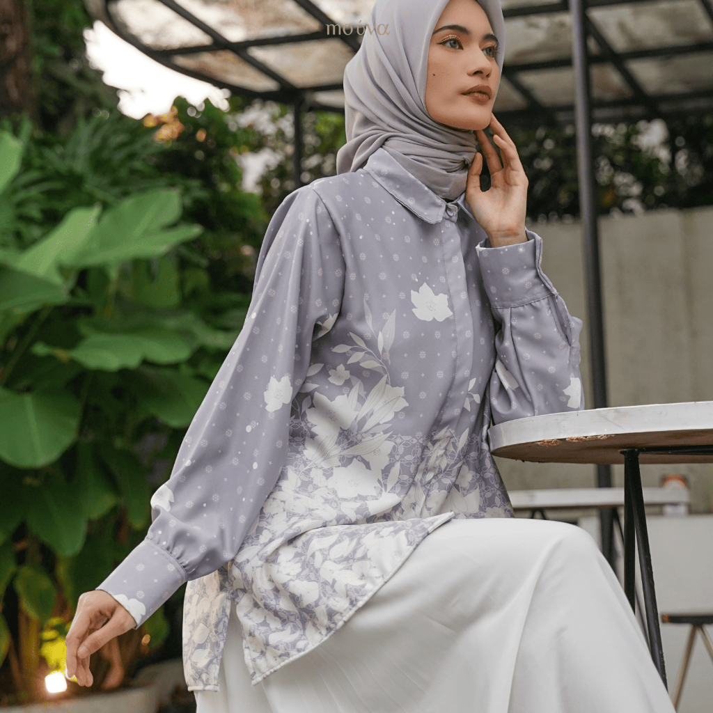 Jual Mouva - Geah Blouse Wanita Kemeja Dewasa Motif Bunga | Shopee ...