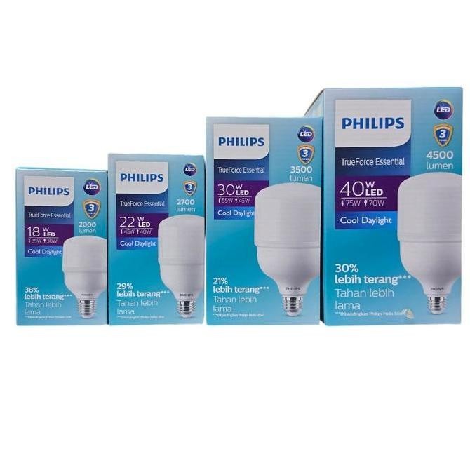 Jual PHILIPS Tforce TrueForce ESSENTIAL LED 18W 22W 30W 40W Watt E27 ...