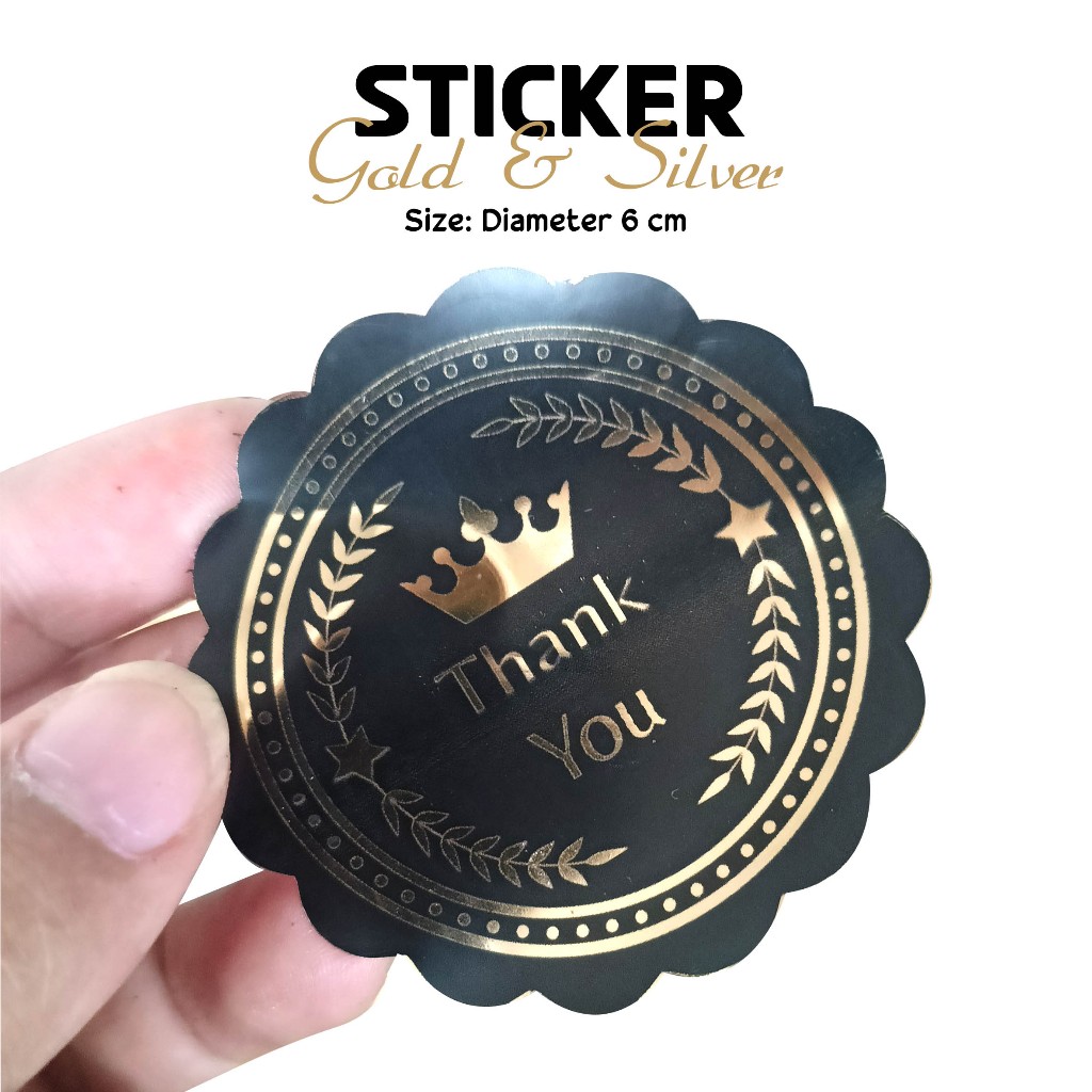 Jual Sticker thank you gold silver custom desain cutting | Shopee Indonesia