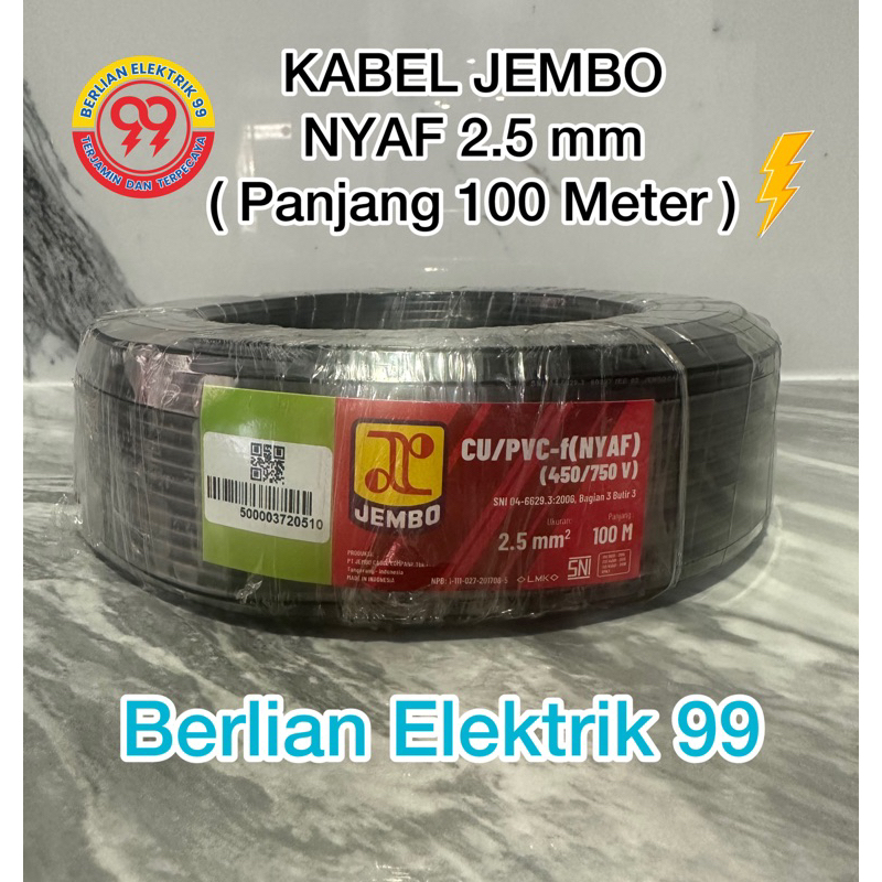 Jual kabel jembo NYAF 2,5mm serabut (1roll 100meter) | Shopee Indonesia