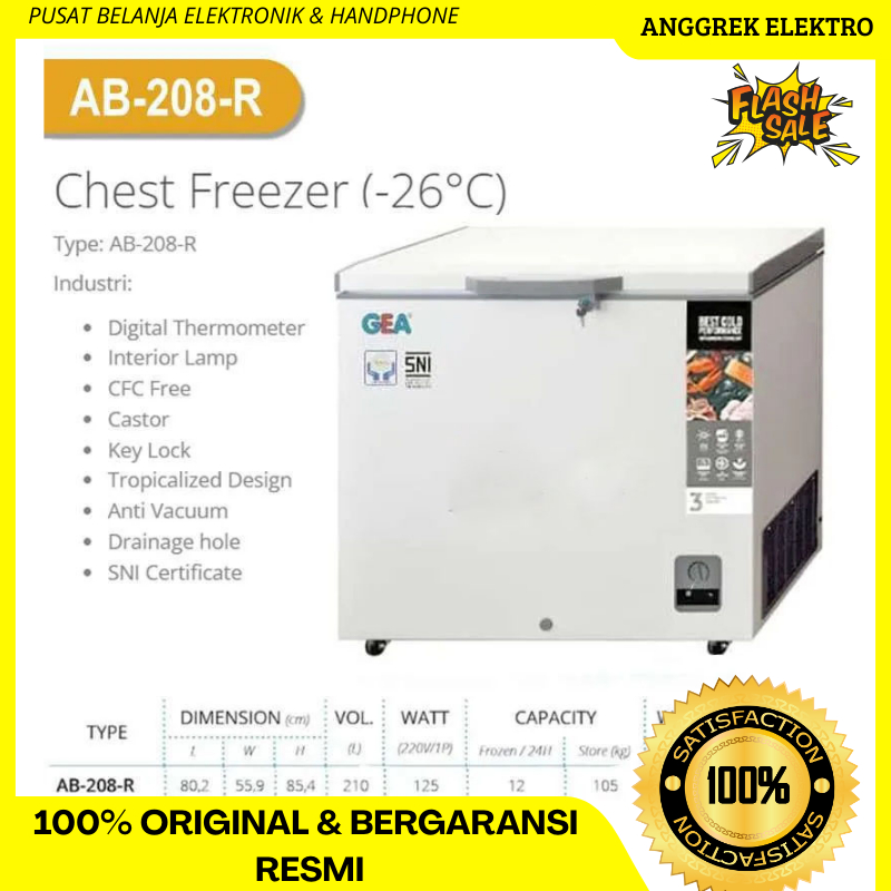 Jual FREEZER BOX GEA 208R - Chest Freezer tipe AB-208-R ini dilengkapi ...