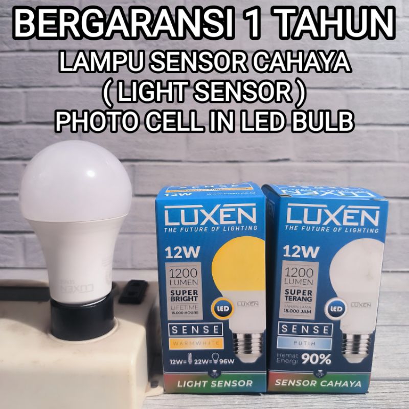 Jual LUXEN SENSE LAMPU LED SENSOR CAHAYA 9W 12 WATT PUTIH / KUNING SNI BAGUS LIGHT SENSOR ...
