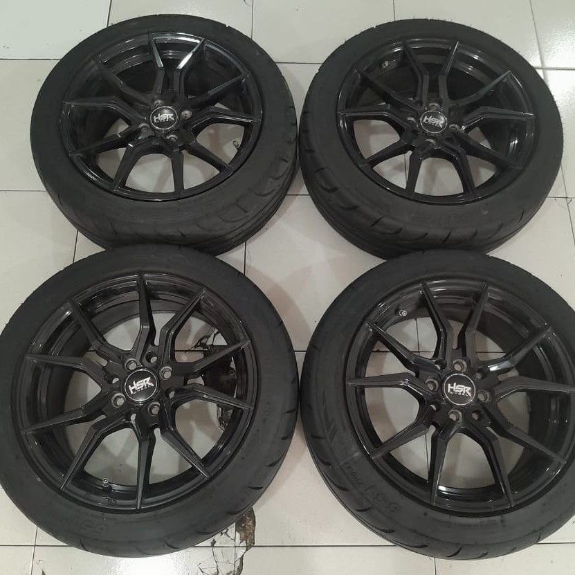 Jual Velg Mobil Bekas R16 HSR Vital Pcd 4x100 4x114 Ban Slick 195/50 Ring 16 Buat Brio Yaris ...