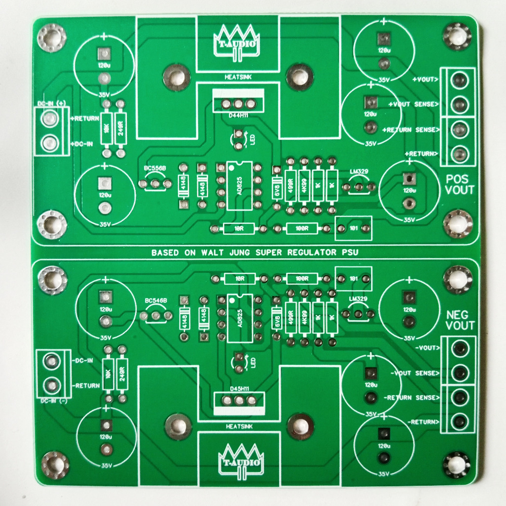 Jual T-Audio PCBPS-009 Based on Walt Jung Regulator Regulated PSU AD825 ...