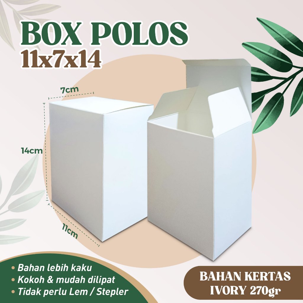 Jual DUS BOX POLOS / PACKAGING / Ukuran 11 x 7 x 14 cm | Shopee Indonesia