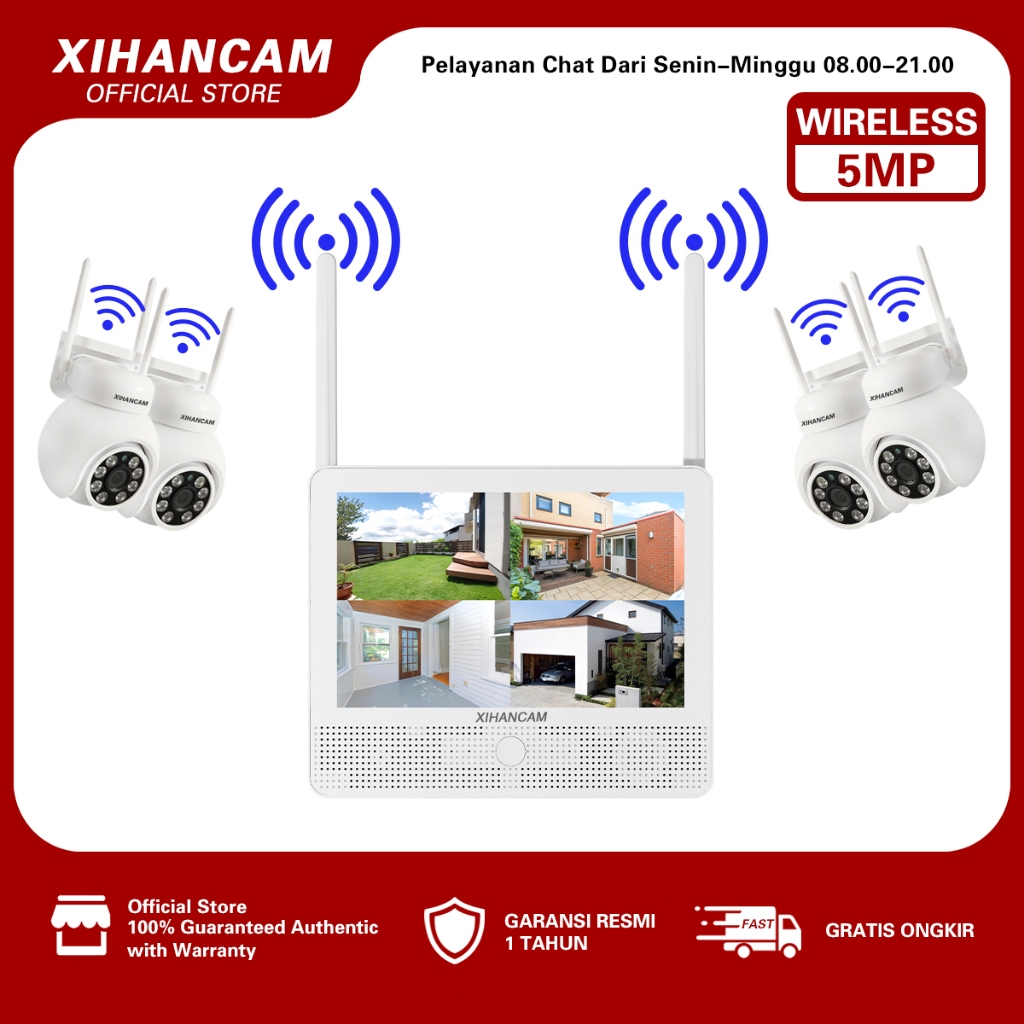 Jual XIHANCAM Paket CCTV Wireless 4CH 5MP Kamera Nirkabel NVR Wireless ...