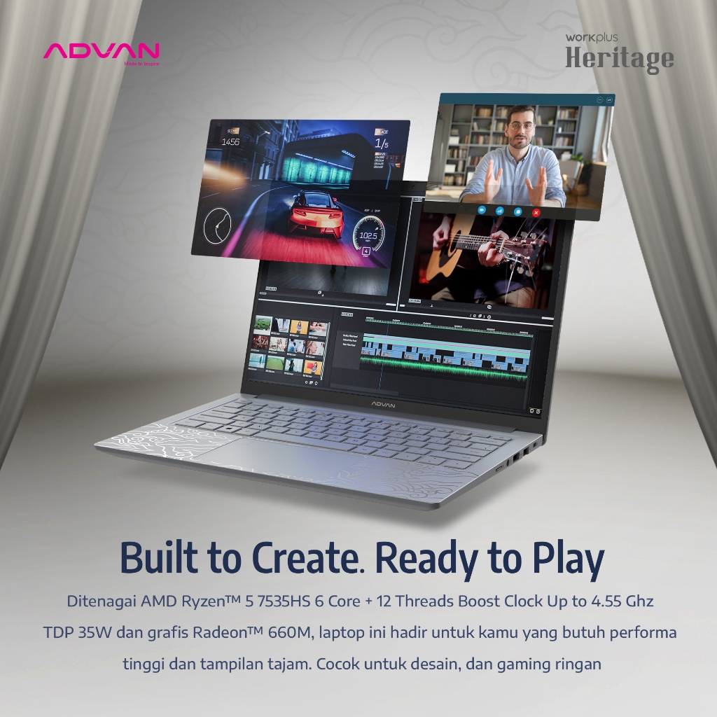 Jual [EXCLUSIVE LAUNCH] ADVAN Laptop Workplus Heritage Ryzen 5 7535HS ...