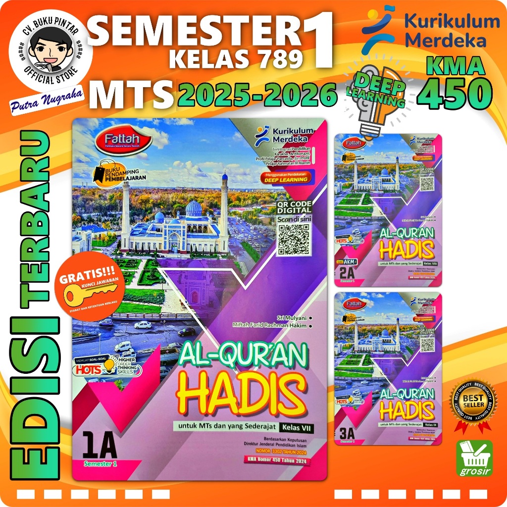 Jual LKS AL QURAN HADIS HADIST MTS SMP KELAS 7 8 9 SEMESTER 1 & 2 2025-2026 KMA 450 KURIKULUM ...