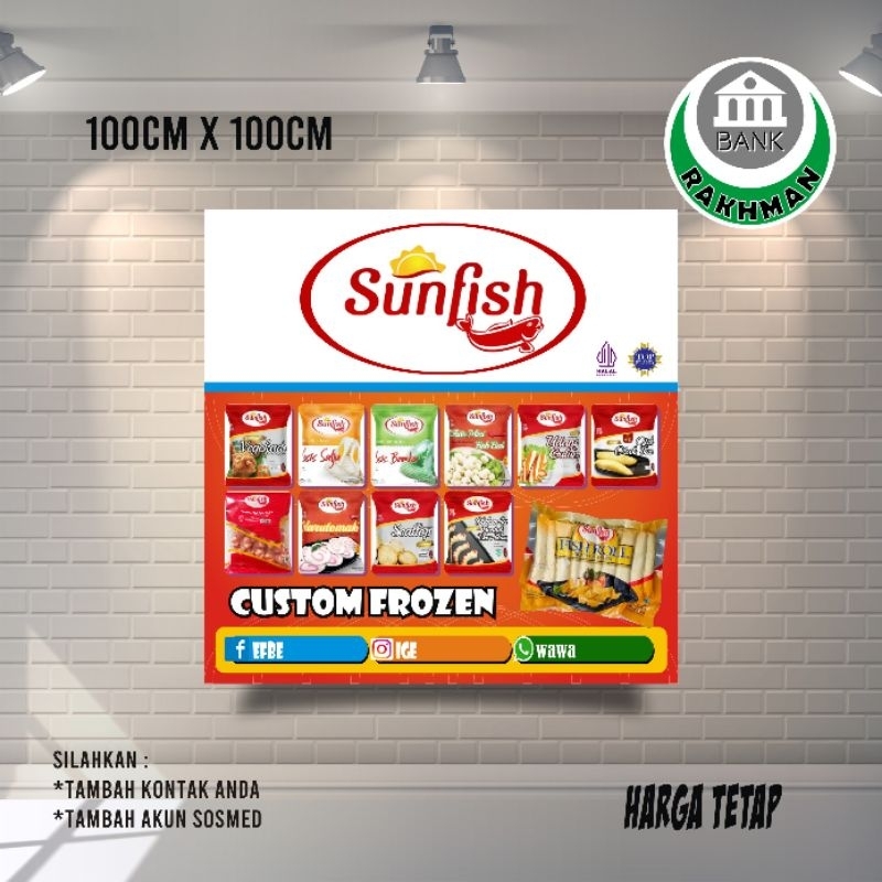 Jual SPANDUK BANNER SUNFISH FROZEN FOOD UKURAN 100CM X 100CM | Shopee ...