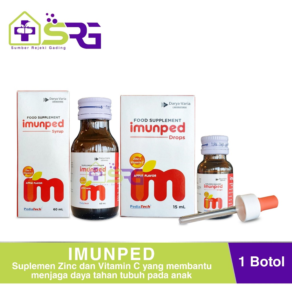 Jual Imunped Drop/Sirup Vitamin Anak Darya-Varia Suplemen Zinc dan ...