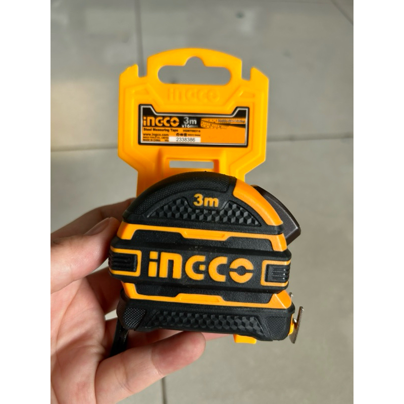 Jual Meteran 3 m / Meteran 3m Karet Auto Stop Anti Pecah INGCO HSMT0803 | Shopee Indonesia