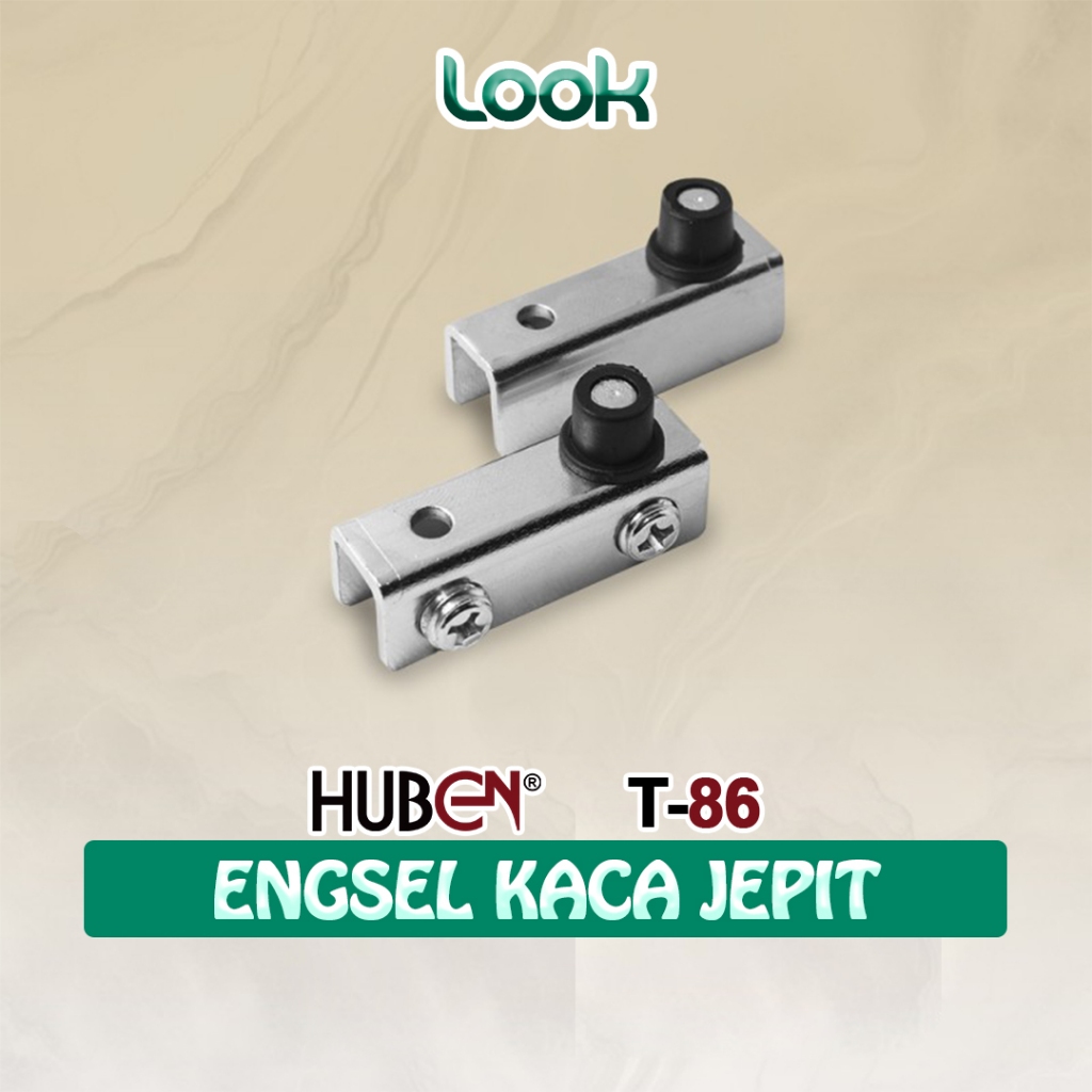 Jual [ 1 Set ] Engsel Pivot Jepit Kaca T - 86 Huben | Pivot Hinges ...