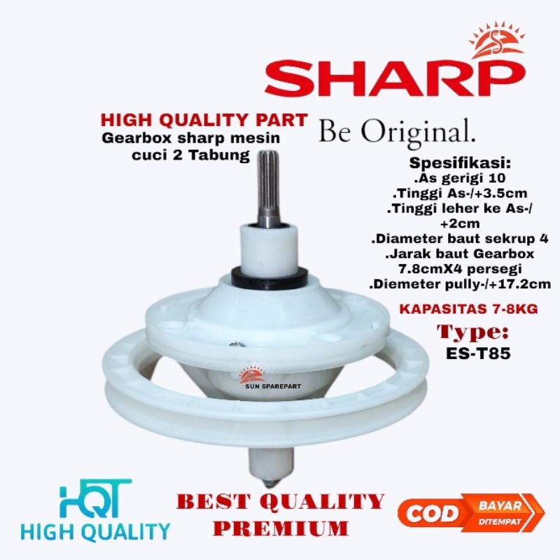 Jual gearbox/Girbox gearbox SHARP kapasitas 7-8kG ES-T85 GEARBOX mesin ...
