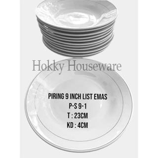 Jual Piring Keramik Lis Mas 9 Inch Piring Makan SunBird Murah Bagus ...