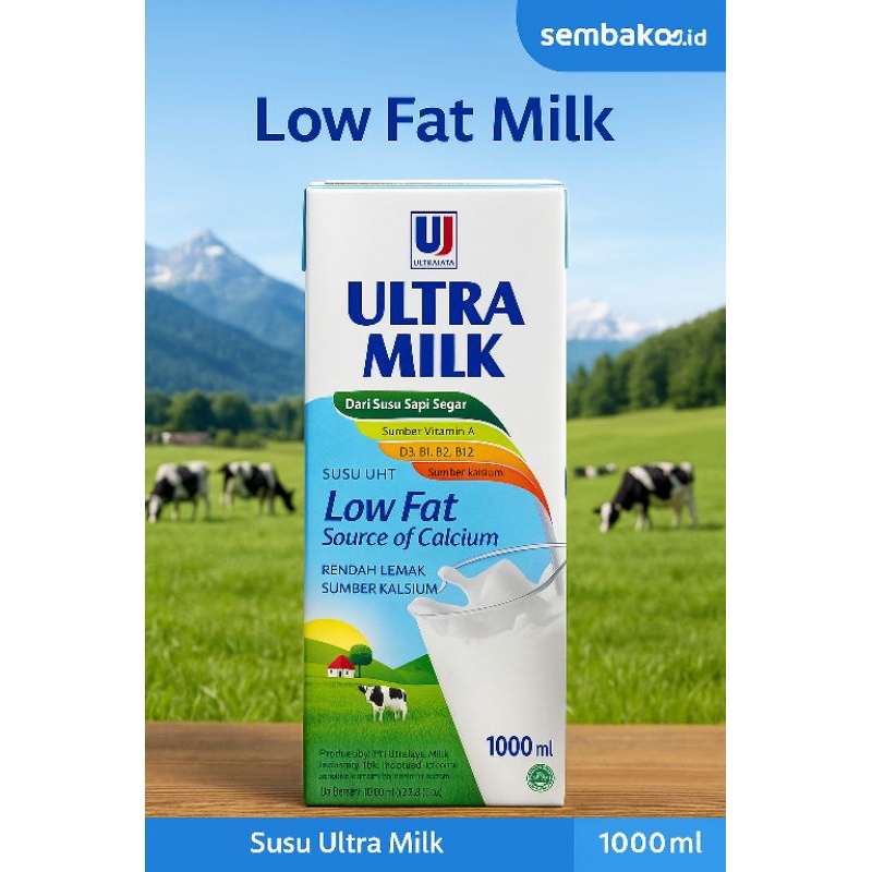 Jual Ultra Milk Low Fat 1 Liter – Susu UHT Rendah Lemak Kaya Kalsium ...