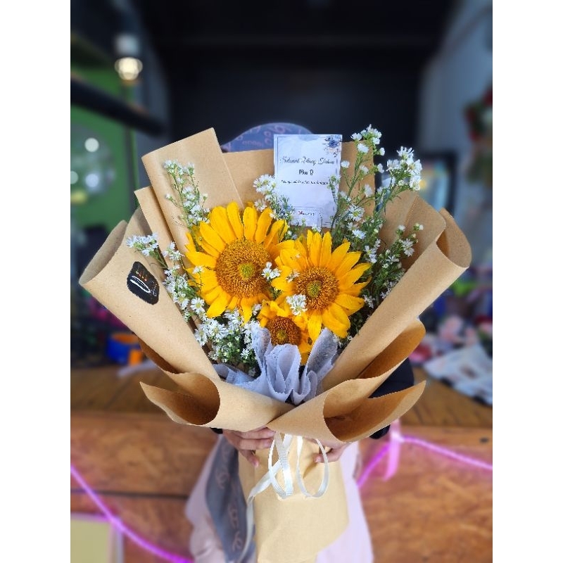 Jual Buket bunga matahari fresh/buket bunga hidup/buket bunga semarang ...