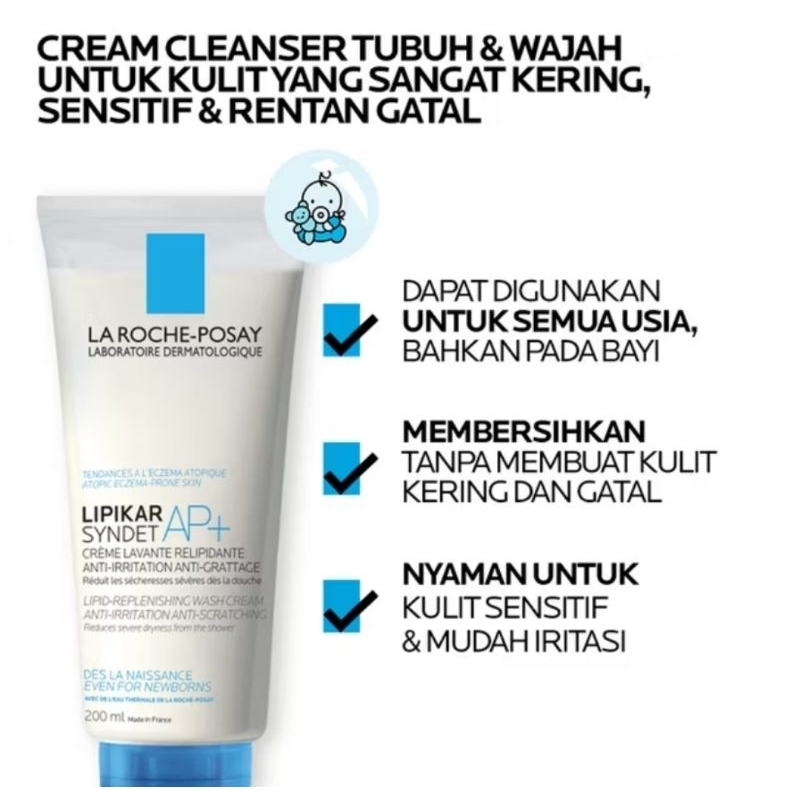 Jual LA ROCHE-POSAY Lipikar Syndet AP+ 200ml | Shopee Indonesia