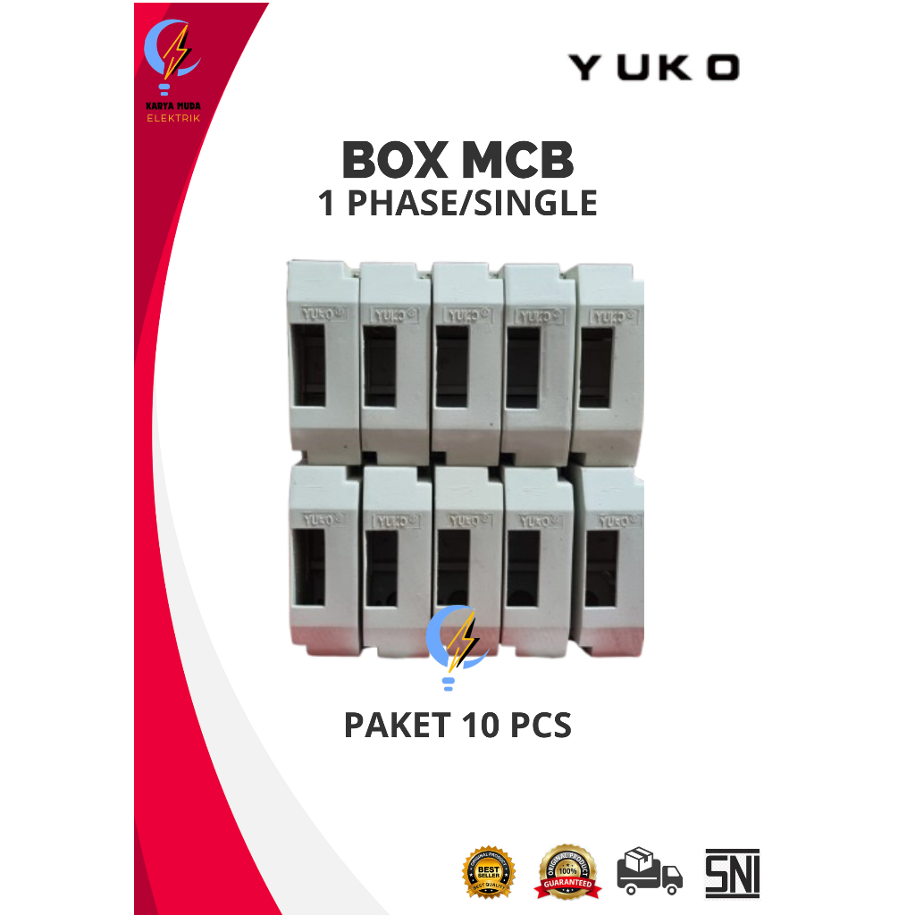 Jual PAKET BOX MCB 1 GRUP/PHASE/SINGLE YUKO (ISI 10 PCS) | Shopee Indonesia