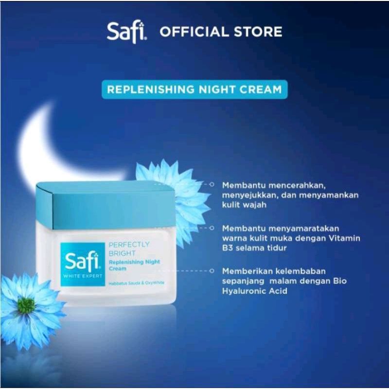 Jual SAFI REPLENISHING NIGHT CREAM DEEPLY NOURIST AND BRIGHTEN SKIN 25 ML | Shopee Indonesia