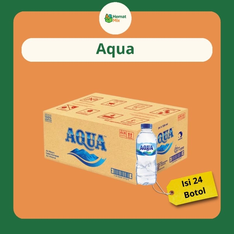 Jual AQUA Botol 330ml – 1 Dus Isi 24 Botol (Segar & Praktis) | Shopee ...