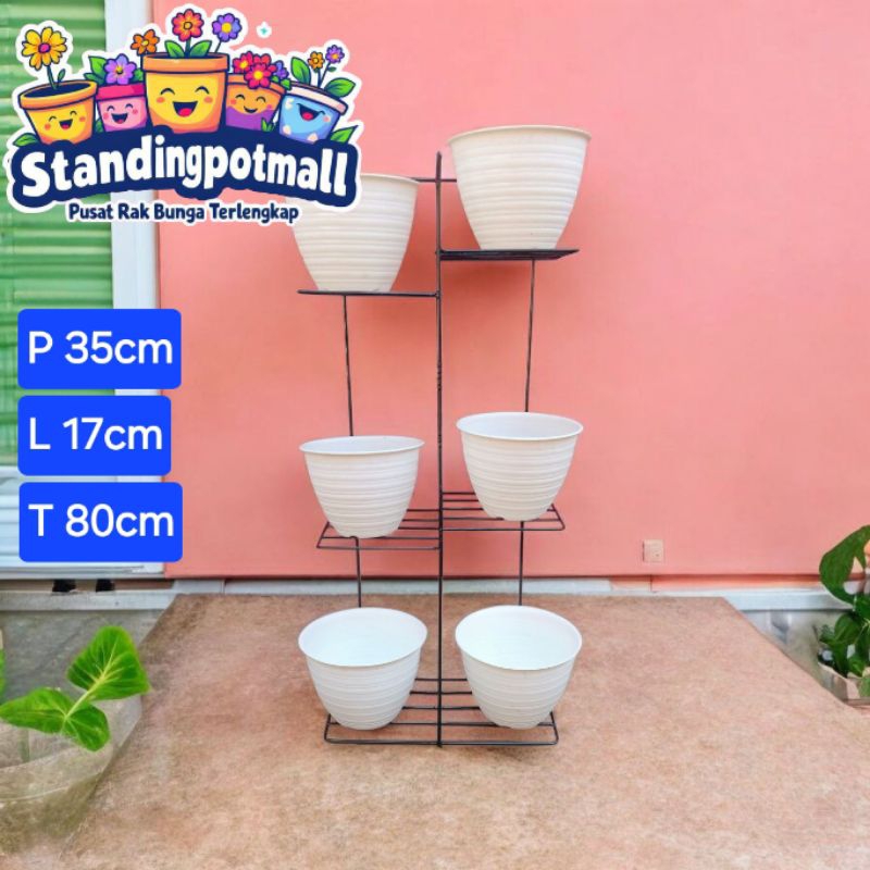 Jual standing pot bunga aesthetic rak bunga zigzag 80 cm | Shopee Indonesia