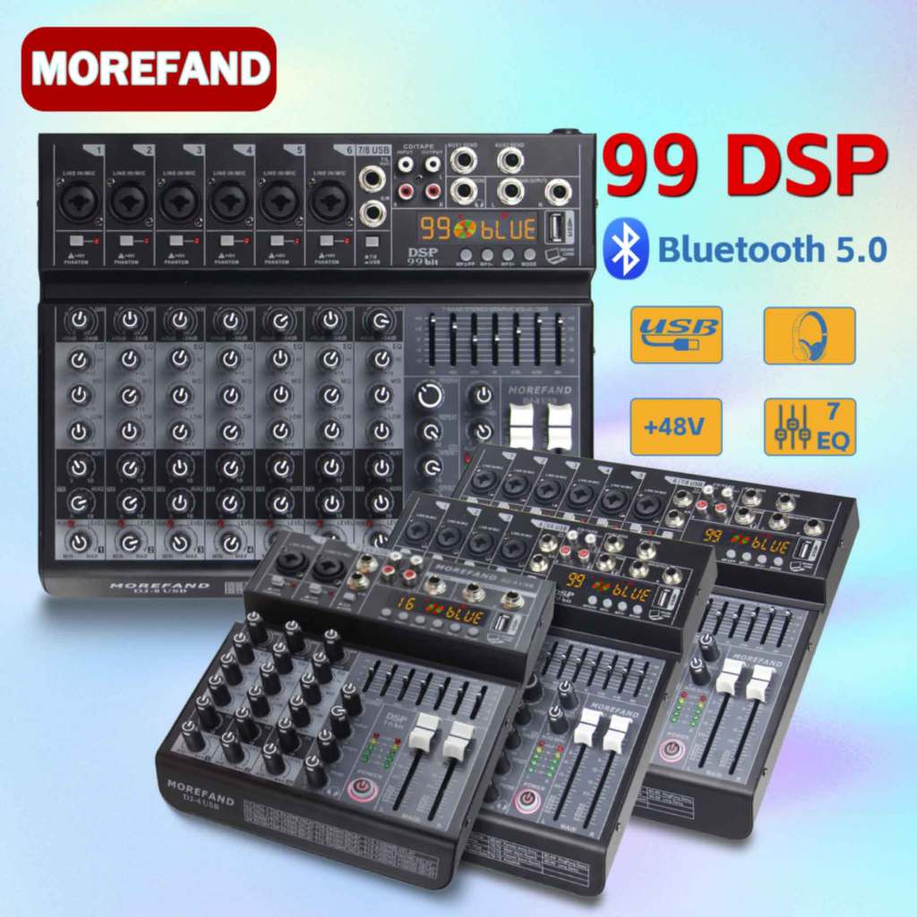 Jual 【COD】MOREFAND DJ4/DJ6/DJ8CS4-99DSP panggung profesional mixer audio 8 channel 4 channel ...