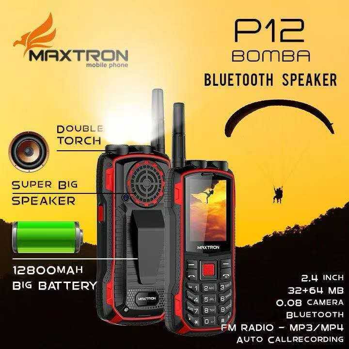 Jual HP Maxtron P12i BOMBA Outdoor Power Phone 12800mAh Bluetooth ...