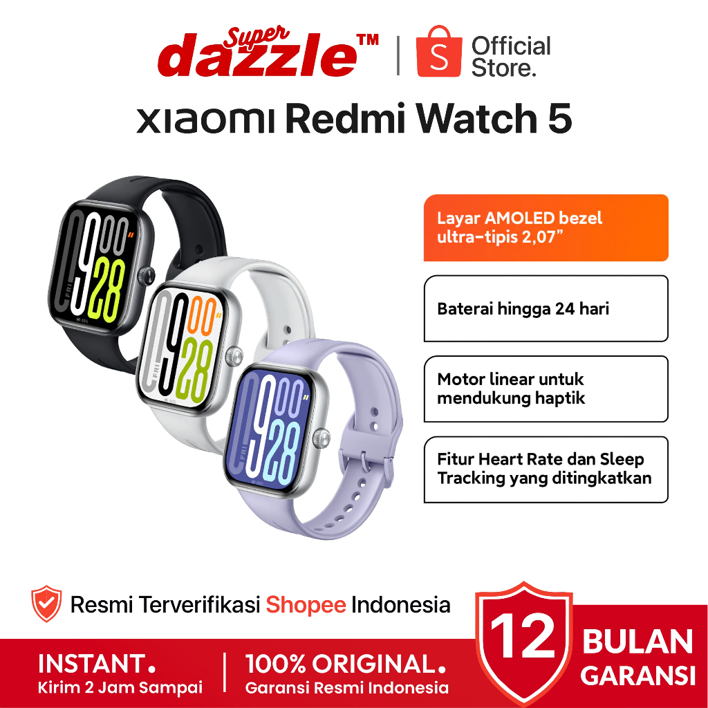 Jual [ TERLARIS ] Smartwatch XIAOMI Redmi Watch 5 Amoled Original 100% ...