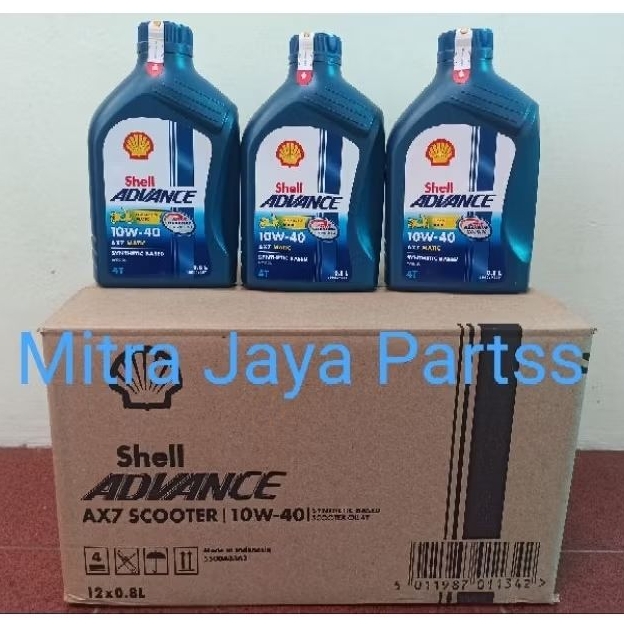 Jual Oli Shell Advance AX7 Matic 10W-40 0.8L Oli Shell Advance AX7 ...