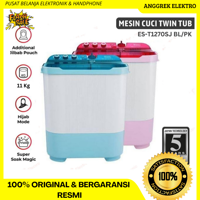 Jual MESIN CUCI SHARP EST 1270 SJ 12 KG 2 TABUNG EST1270 12KG ...