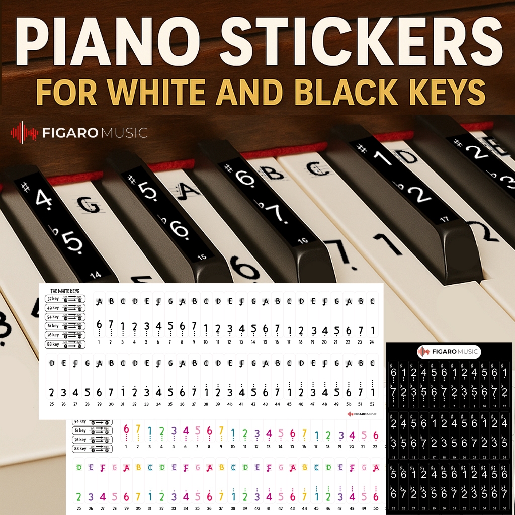 Jual Sticker Piano (49/61/76/88 Key Keyboards) – Transparent and ...