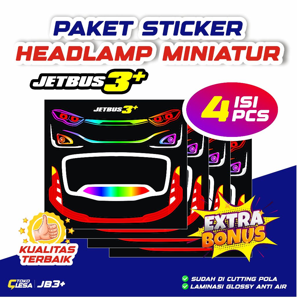 Jual PAKET ISI 4 PCS | Stiker Miniatur Lampu Bus Sticker Head Lamp ...