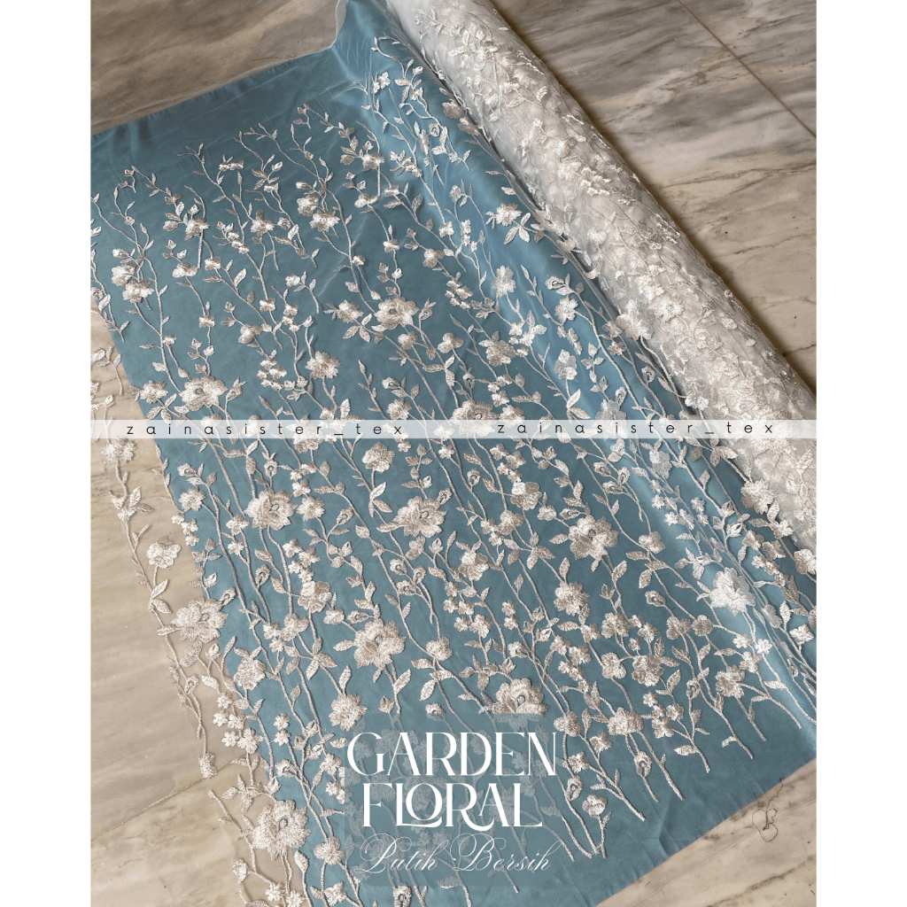 Jual Bahan Kain Kebaya Brokat Brukat Tile Tulle Embroidery Garden ...