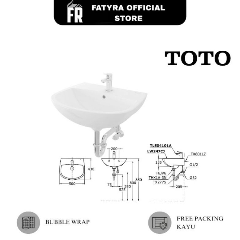 Jual wastafel toto Lw 247 CJ paket lengkap | Shopee Indonesia