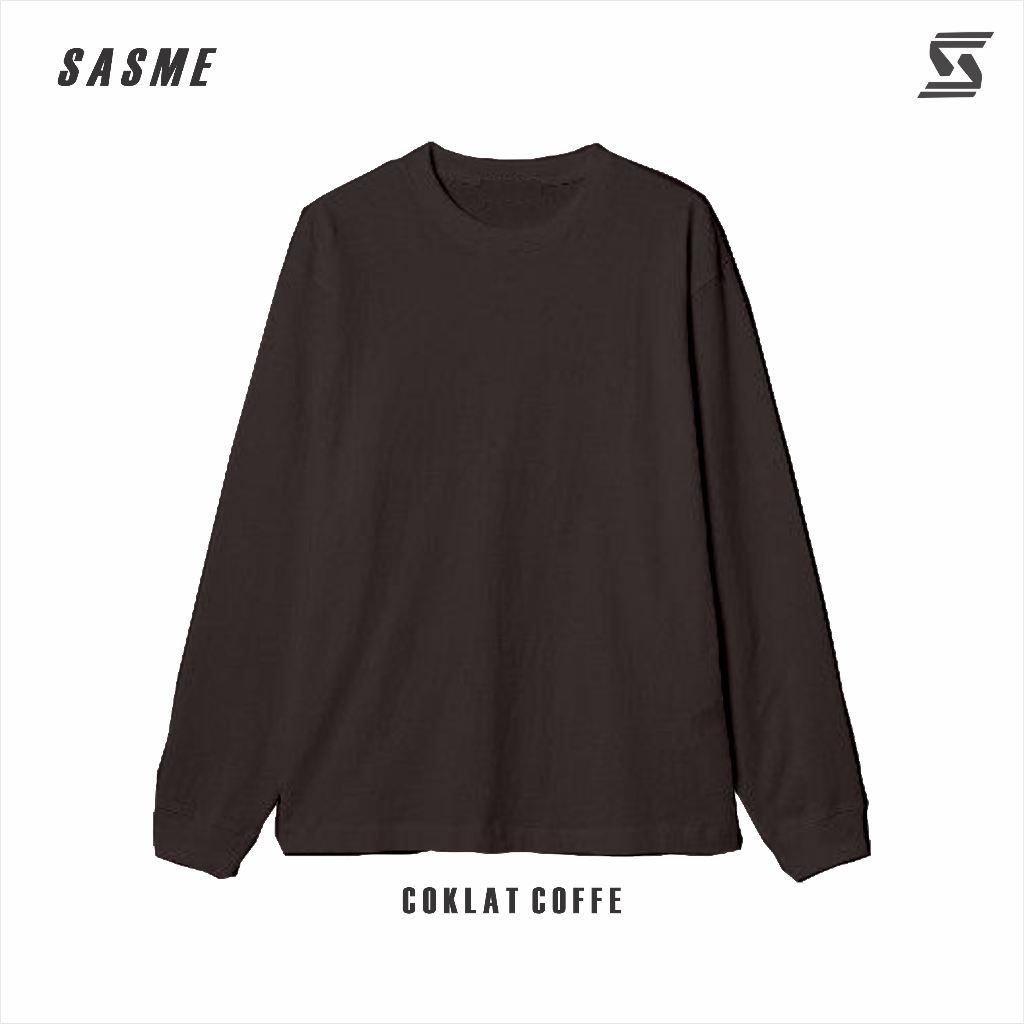 Jual SASME Kaos Polos Coklat Coffee | Kaos Polos Lengan Panjang Rib ...