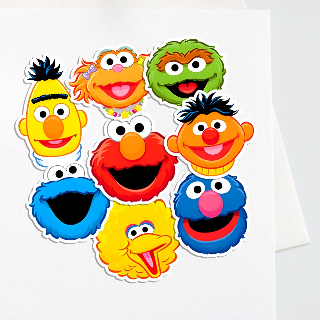 Jual Sticker Elmo Sesame Street Aesthetic Stiker Waterproof (8pcs ...