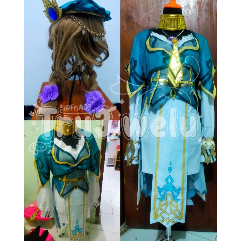 Jual Fullset Kostum Cosplay Lisa Genshin Impact Skin Sumeru wetrose ...