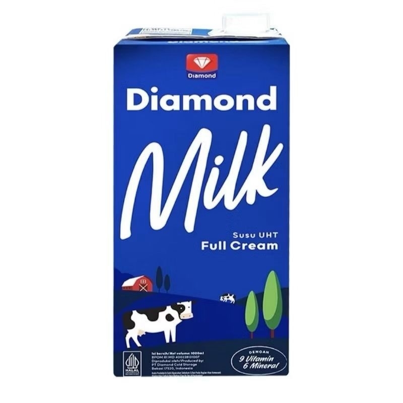 Jual Diamond Milk Susu UHT Full Cream Kotak 1 Liter | Shopee Indonesia