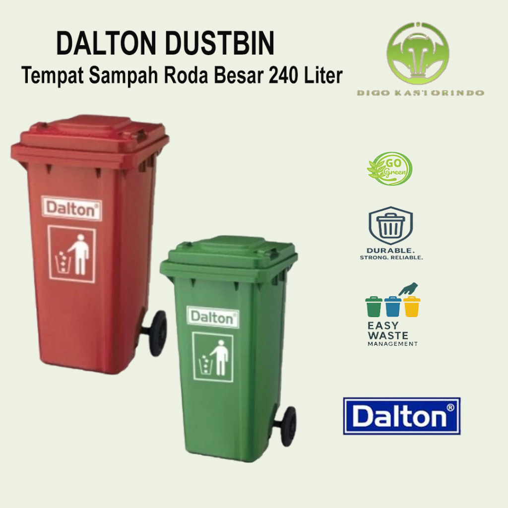 Jual Tempat Sampah Roda 240 Liter Dust Bin Dalton Wheel Outdoor HPDE | Shopee Indonesia