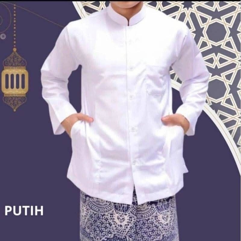 Jual BAJU KOKO HAIBAH MODEL AMMU/SAKU Samping gratis peci . | Shopee ...