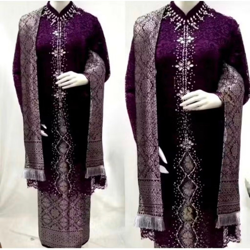 Jual Haghia Busana - Stelan Kebaya Brukat Payet Zig-zag Haghia - Baju ...