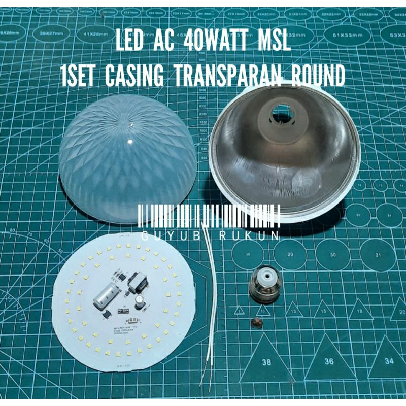 Jual LED AC 30W, 40WATT MSL 1SET CASING TRANSPARAN ROUND | Shopee Indonesia