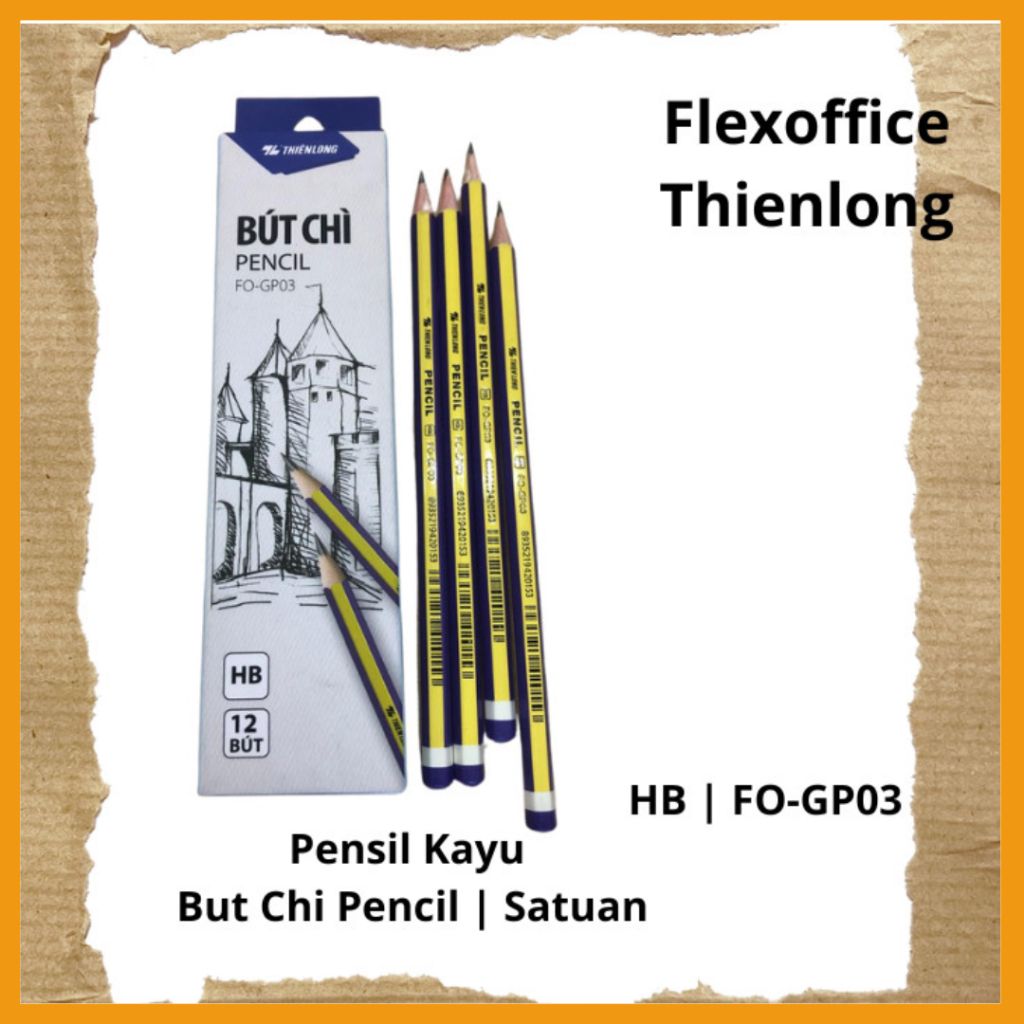 Jual FLEXOFFICE Pensil HB But Chi FO-GP03 ( sekotak isi 12 pcs ) | Shopee Indonesia