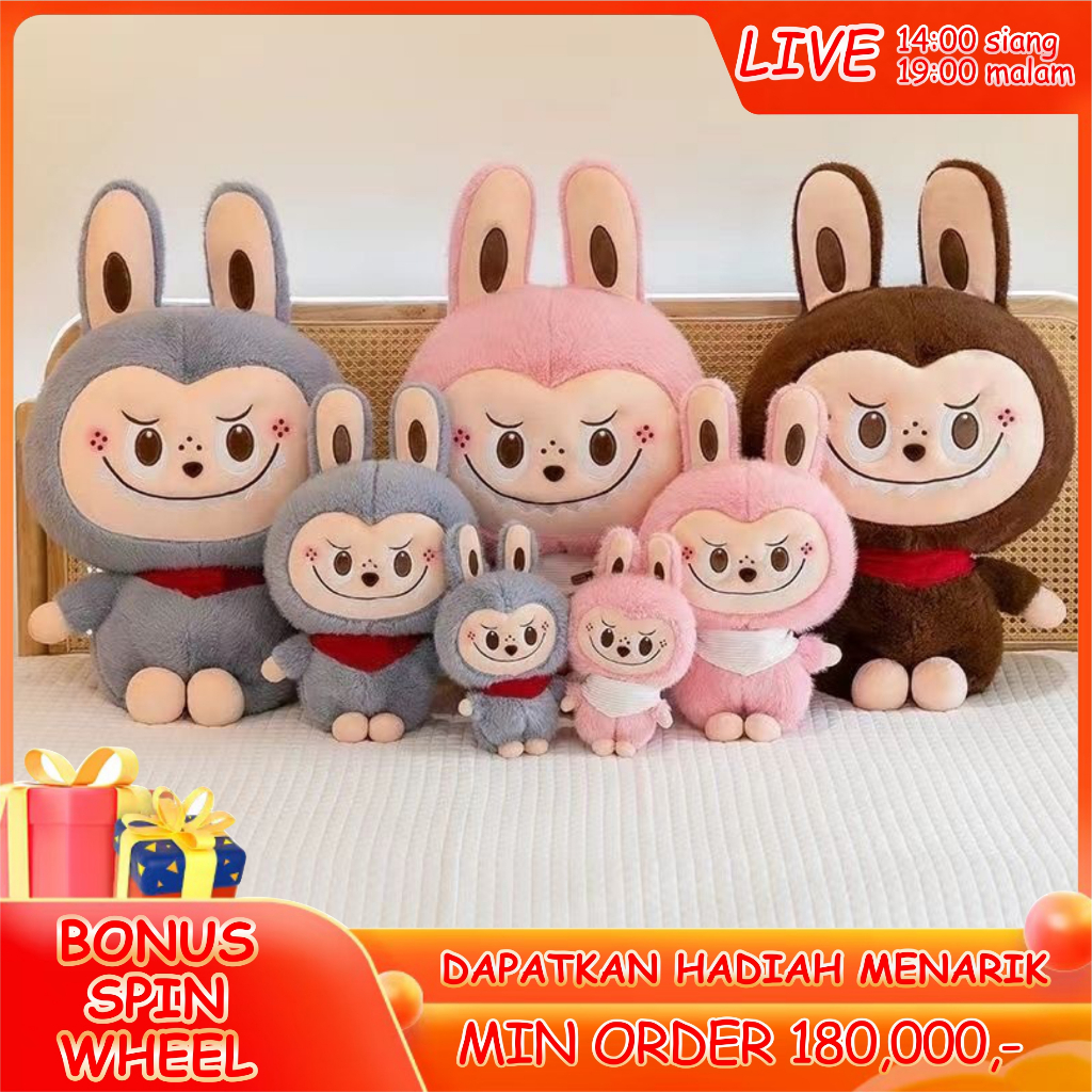 Jual Boneka Labubu Bahan Lembut Premium Ukuran 30 45 60 Cm Kado Hadiah ...