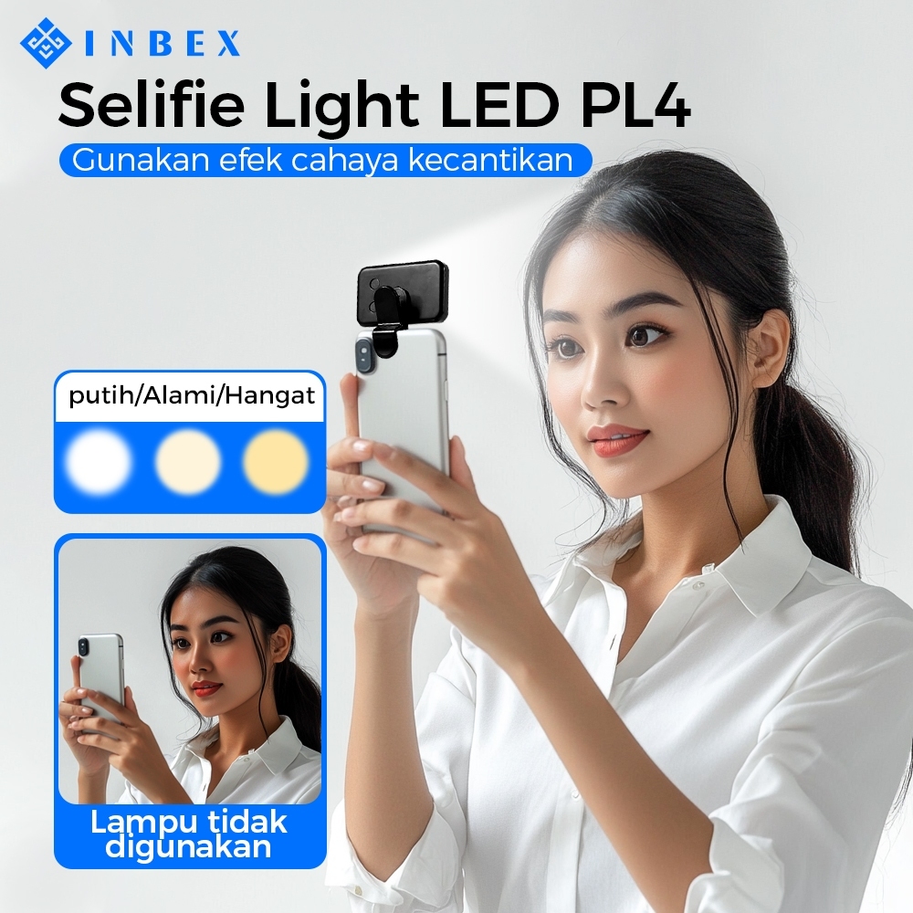 Jual INBEX PL4 Lampu Mini Selfie LED Lighting konten Light Mobile Phone ...