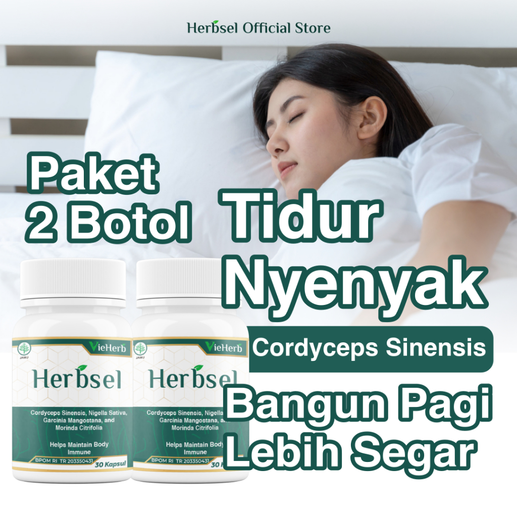 Jual Herbsel Herbal Insomnia Obat Susah Tidur Ekstrak Cordyceps Sinesis ...