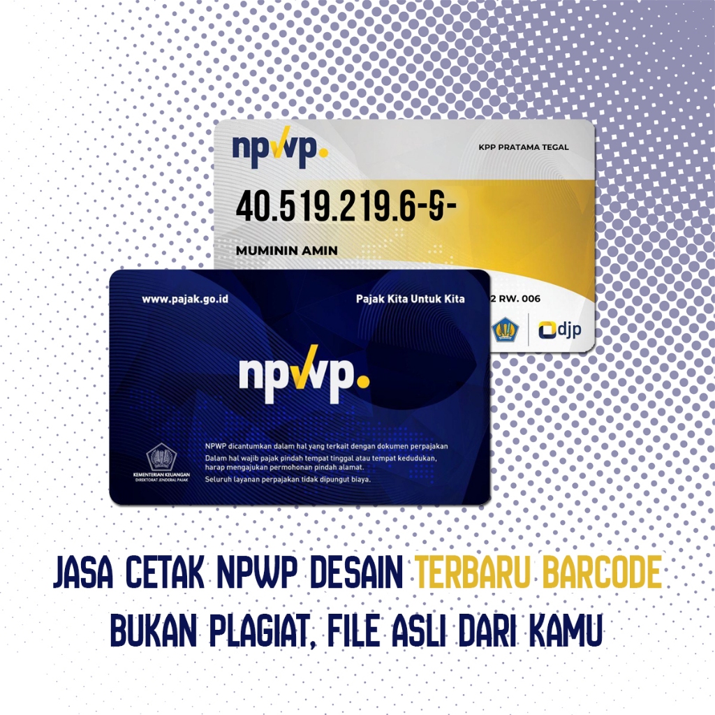 Jual Cetak Kartu NPWP Pajak Digital Fisik Bahan PVC | Shopee Indonesia