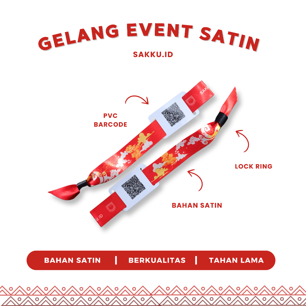 Jual Gelang Event Custom 2cm Anti Air Bahan Satin | Wristband Lanyard ...