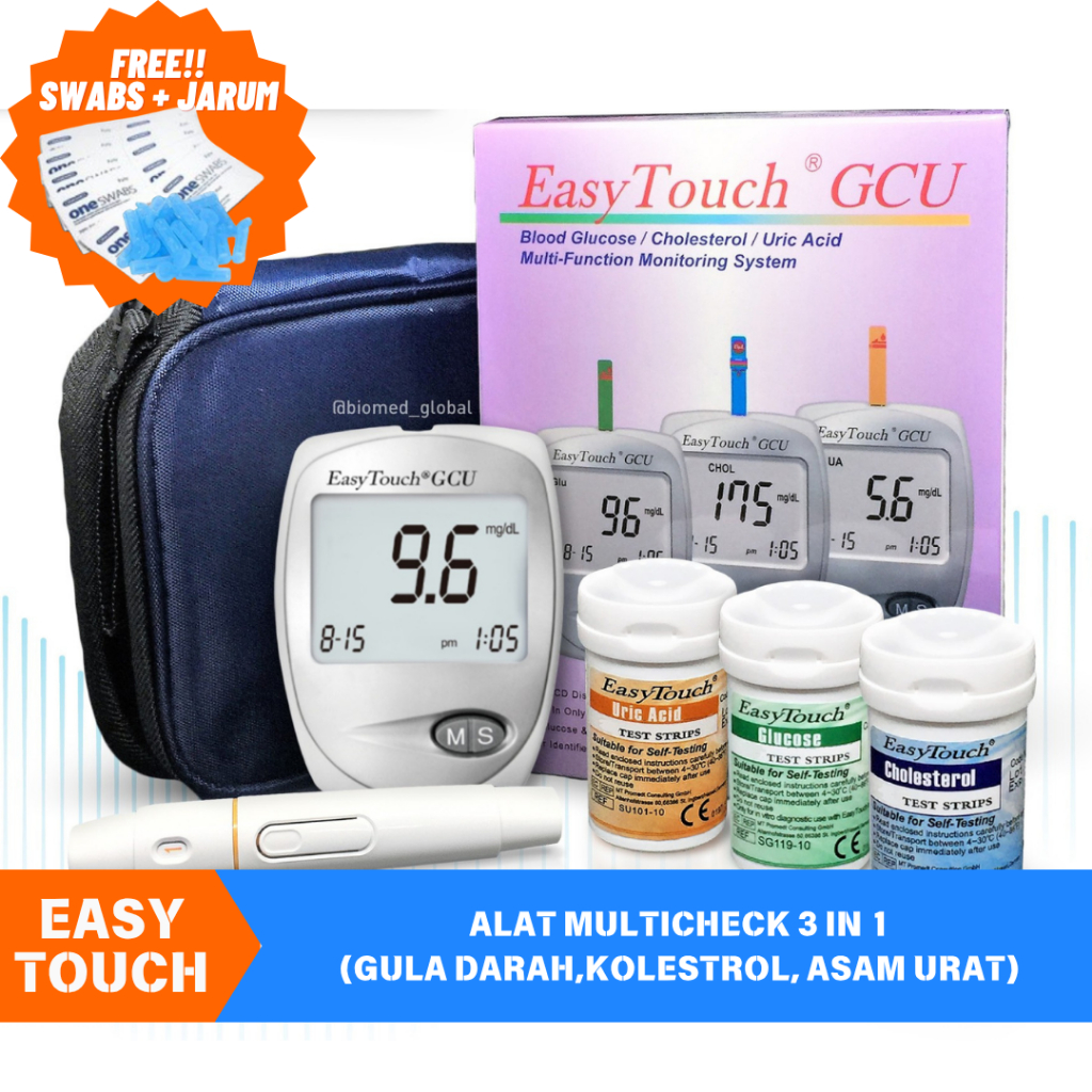 Jual Alat cek gula darah,kolestrol,dan asam urat, EASY TOUCH 3 in 1 GCU ...