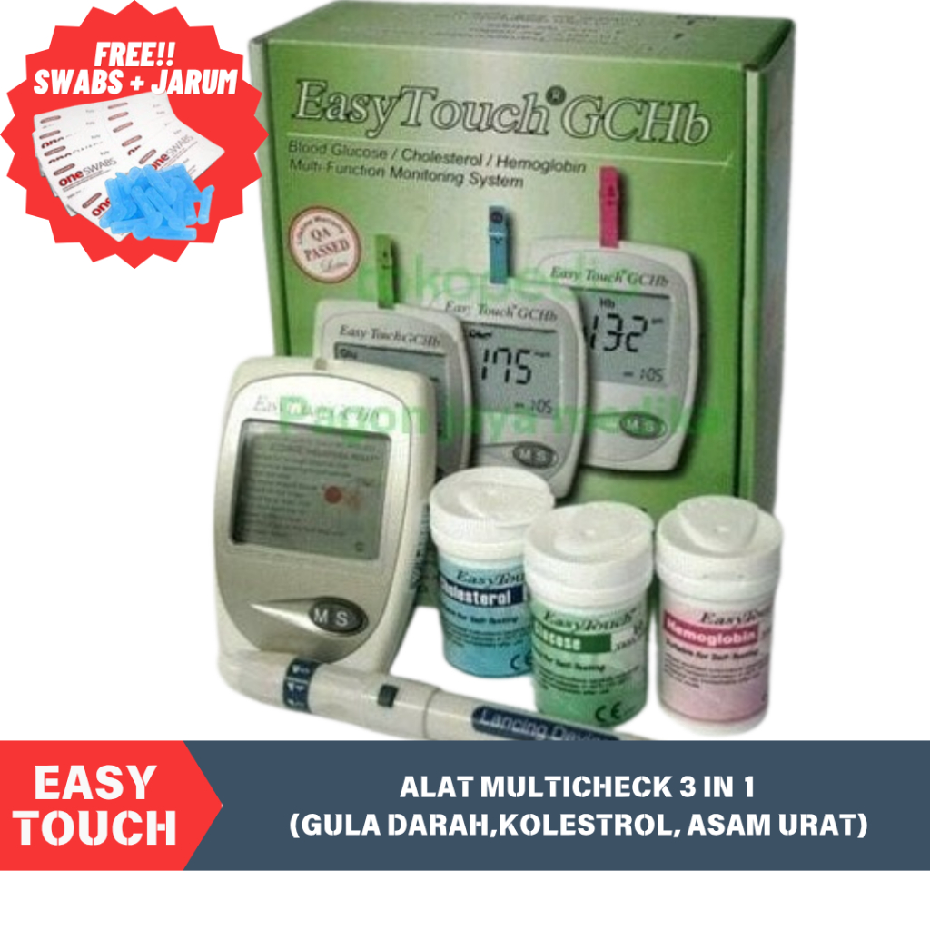 Jual Easy Touch GCHB 3in1 / EasyTouch GCHB / Alat Cek Gula - Cek Kolesterol cek Hemoglobin ...